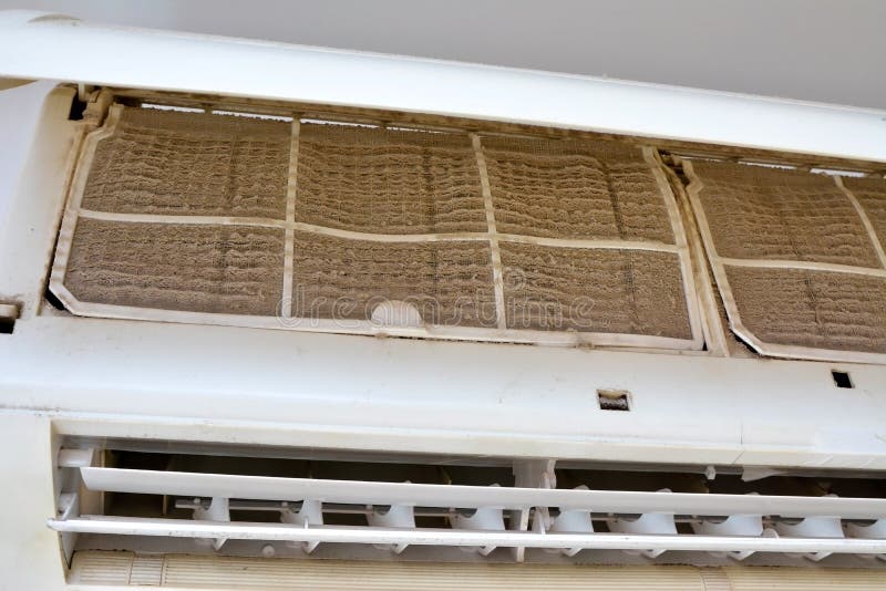 Closeup Very Dirty Air Conditioner Filter. Stock Photo - Image of ...