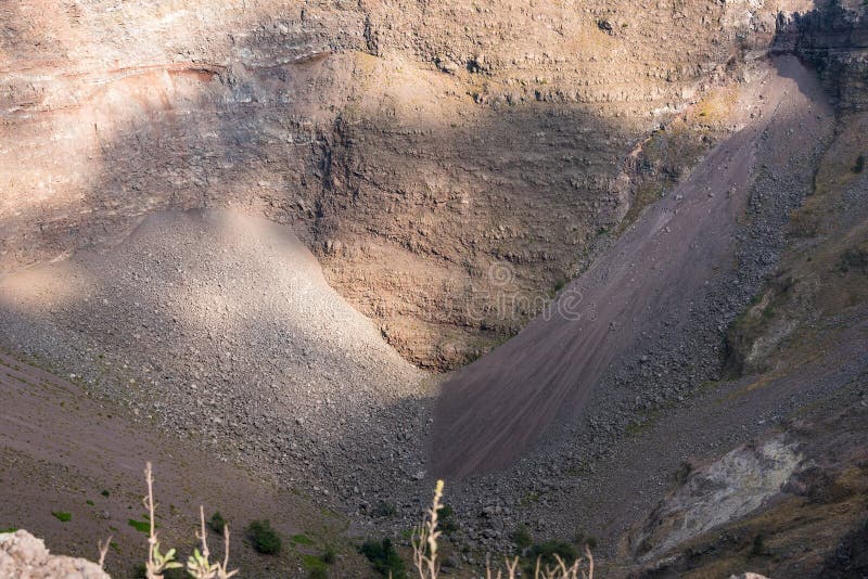 Closeup of the Vesuvius Crater Stock Photo - Image of hill, mount: 86054484