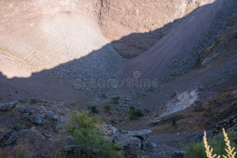 Closeup of the Vesuvius Crater Stock Image - Image of vesuvius ...