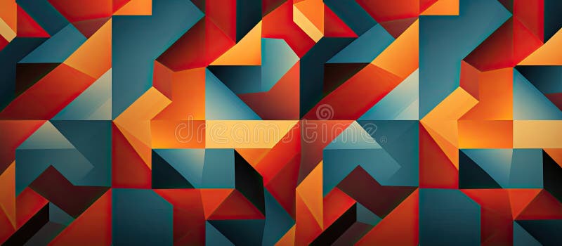 Closeup of a Vibrant Azure Triangle Art Pattern on Wall Stock ...