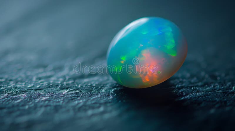 CloseUp of Vibrant Opal Gemstone with Iridescent Colors on Dark ...