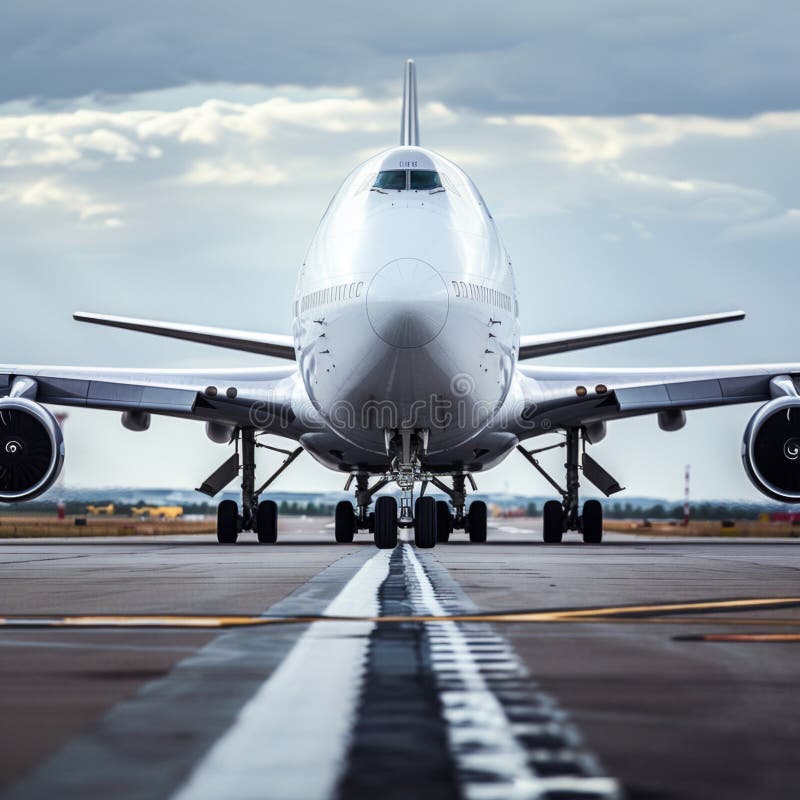 Closeup View of an Aircraft Preparing To Take Off Stock Photo - Image ...