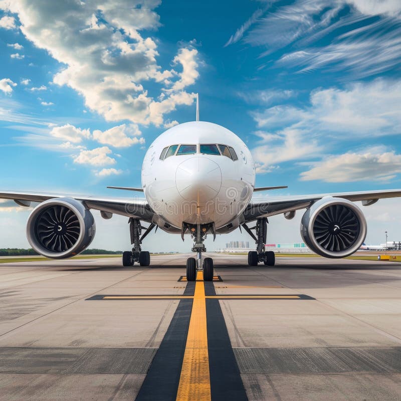 Closeup View of an Aircraft Preparing To Take Off Stock Image - Image ...