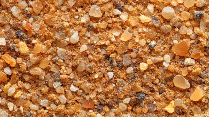 Closeup View of Amber Colored Sand Grains and Crystals Stock ...