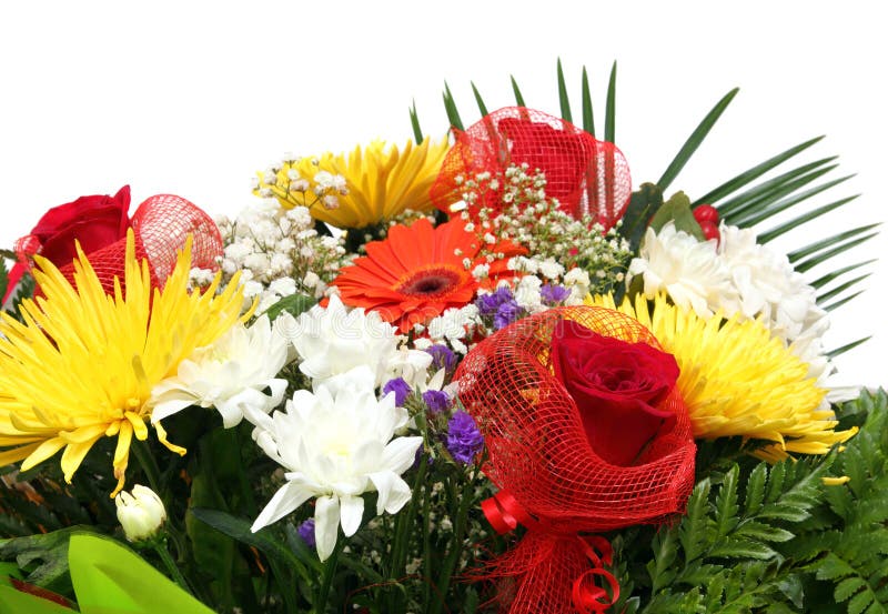 Assorted Flowers in Bouquet Closeup Stock Photo - Image of blossom ...