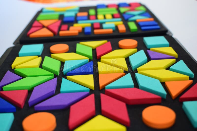 Closeup View of Beautiful Multi Colored Geometric Shapes Arranges in a ...