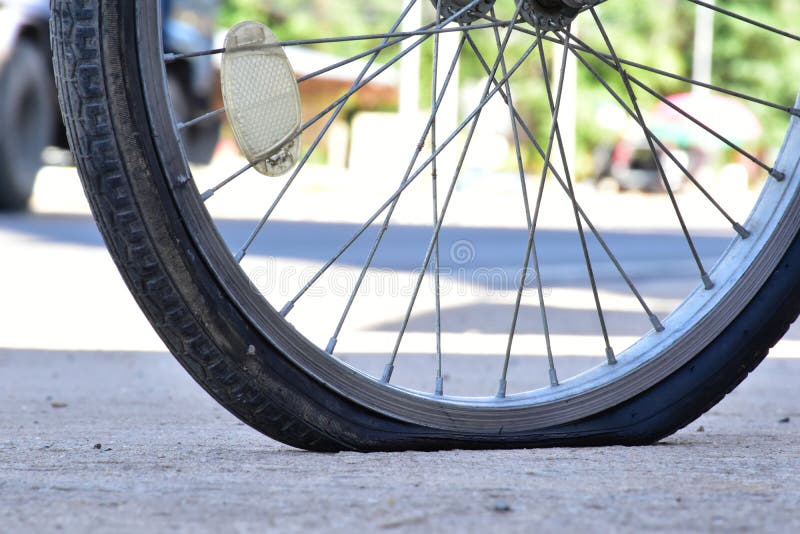 Bicycle flat tires stock photo. Image of bicycle, lifestyle - 187779368