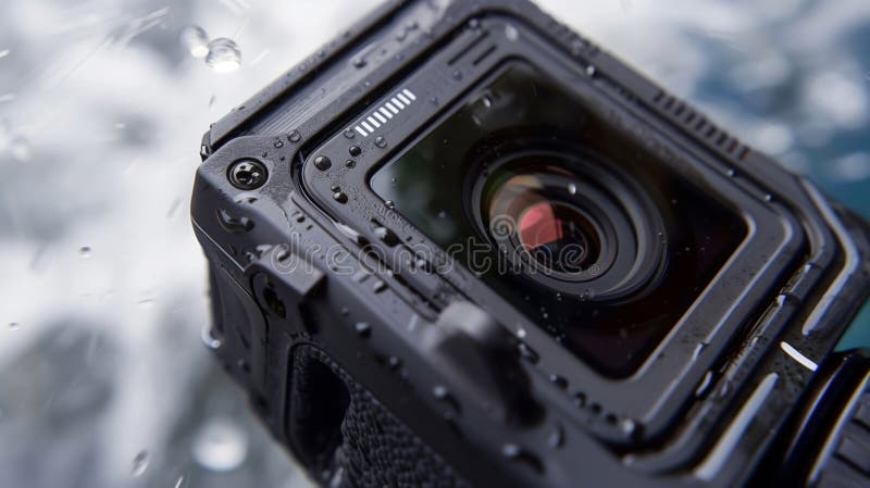 Closeup View of a Black Action Camera Stock Illustration - Illustration ...