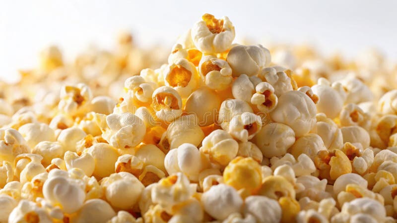Closeup View of a Bountiful Heap of Popcorn Kernels a Detailed Macro ...