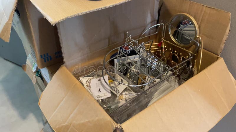 Closeup View of Boxes Full of Messy Things Stock Video - Video of messy ...