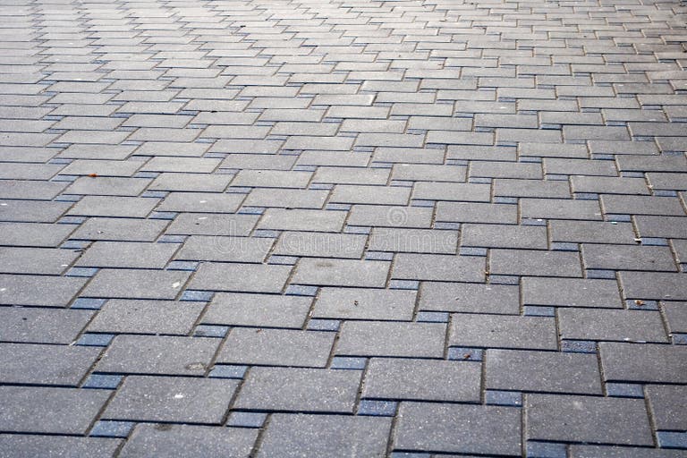 A Closeup View of a Brick Pavement with a Diagonal Pattern Stock Image ...