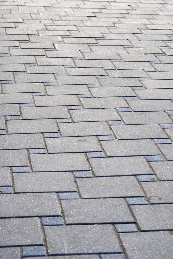 A Closeup View of a Brick Pavement with a Diagonal Pattern Stock Photo ...