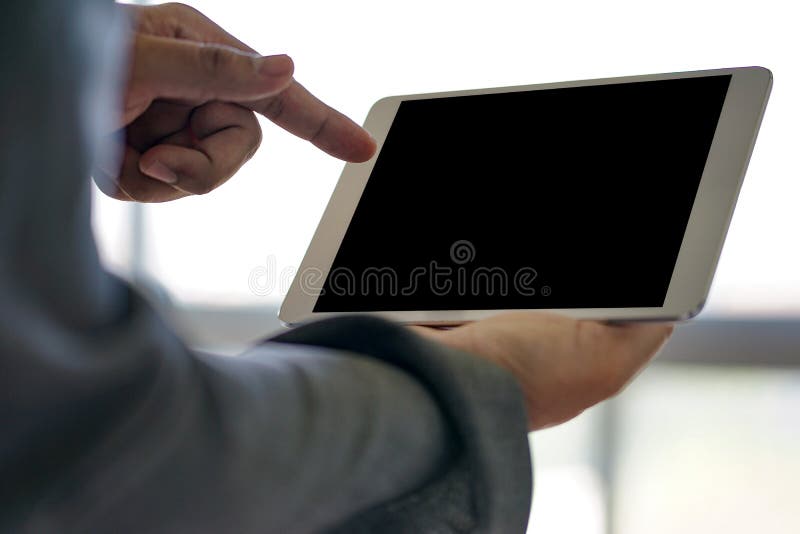Closeup View Business Team Working Use Tablet Pc Using Digital Stock ...