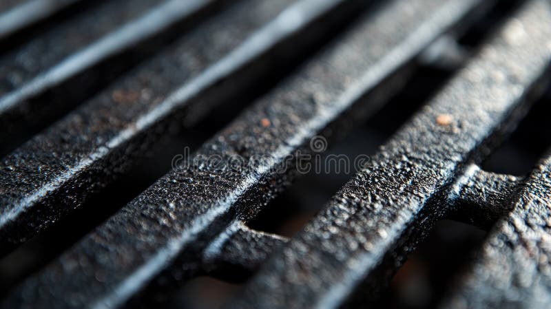 Closeup View of Cast Iron Grill Grate Texture with Sharp Focus ...