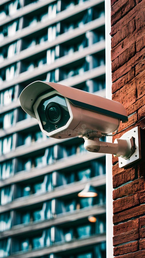 Closeup View of CCTV Camera, Ensuring Street Security Stock ...