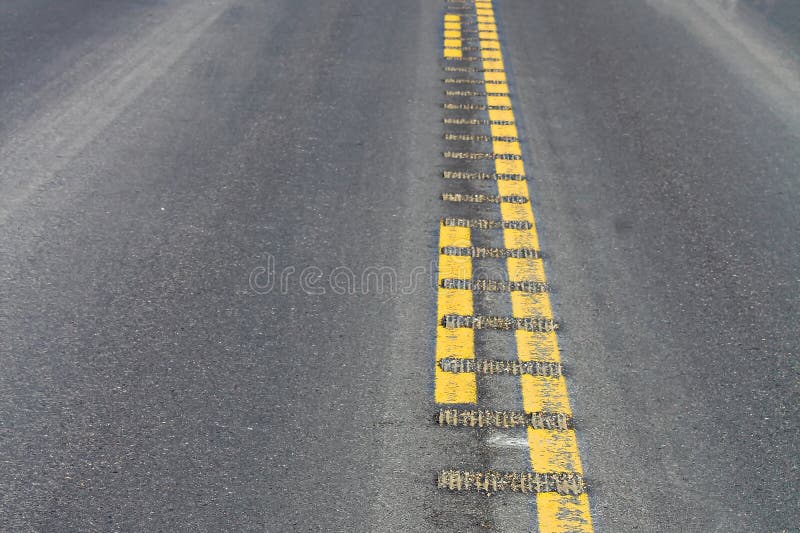 Roadway Shoulder Rumble Strips Stock Image - Image of noise, driver ...