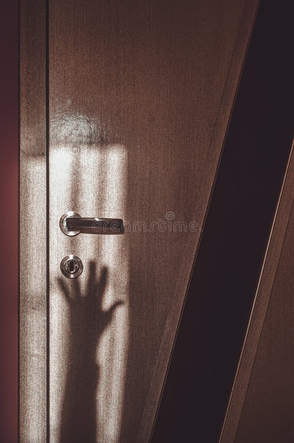 Closeup View of Closed Door Stock Photo - Image of door, black: 221295350