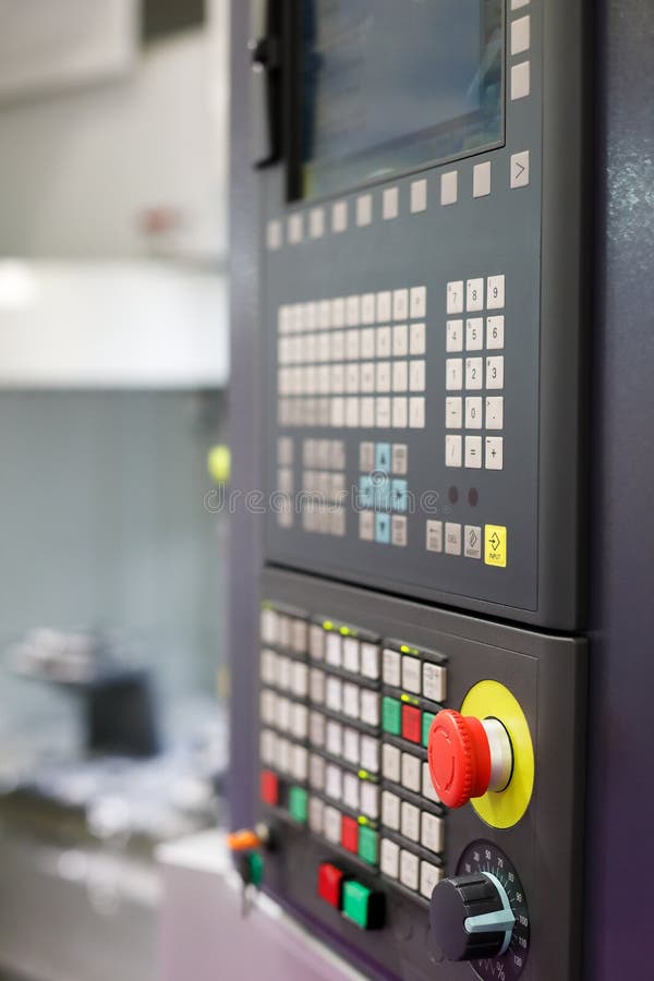 CNC Machine Control Panel Close Up Stock Image - Image of industry ...