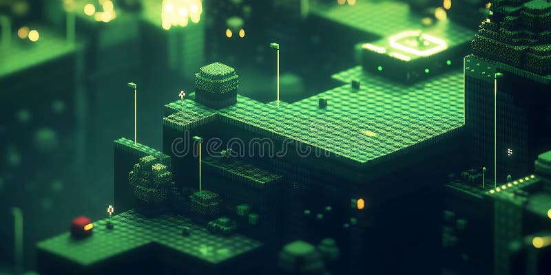 Closeup View of a Complex Technological System Stock Illustration ...