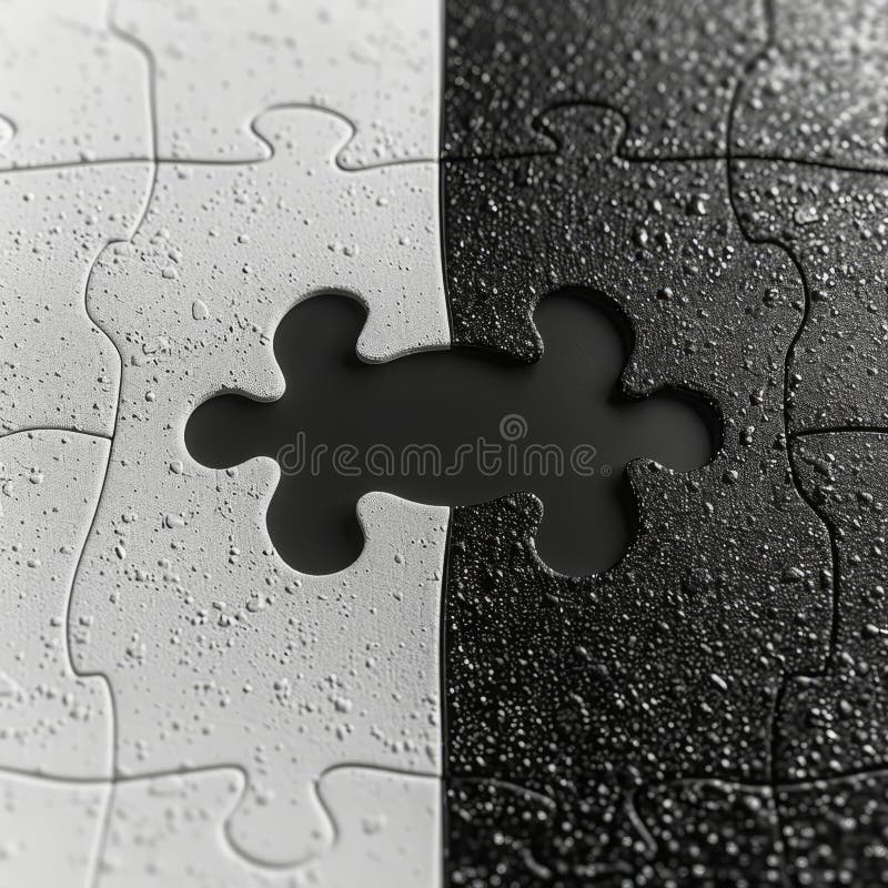 Closeup View of Contrasting Puzzle Pieces on Solid Background Stock ...
