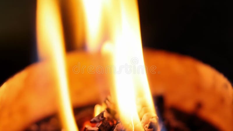 Closeup View of a Controlled Flame Burning at High Speeds Producing a ...