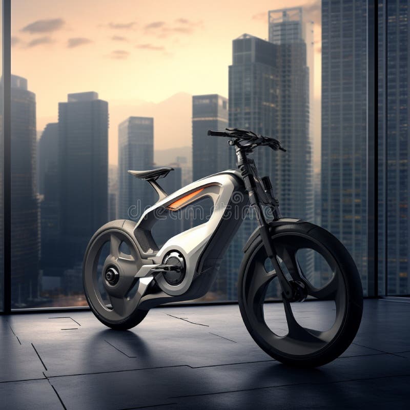 Closeup View of Cycle with Building Background Generated by AI Tool ...