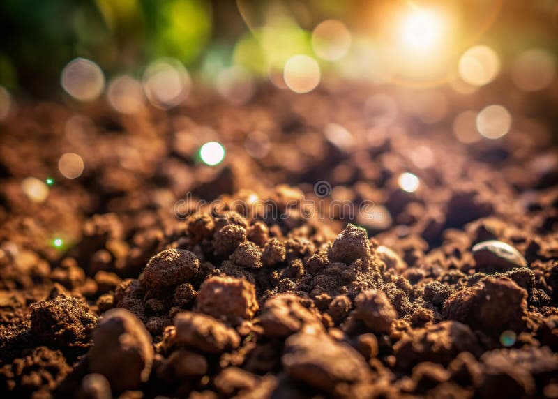 Closeup View of Dark Brown Soil Texture Examining the Richness and ...