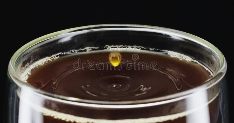 A Rich Coffee Surface with a Closeup of Its Beautiful Drip Effect ...