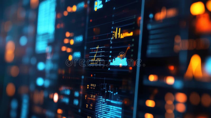 A Closeup View of a Digital Panel Displaying Realtime Data on ...