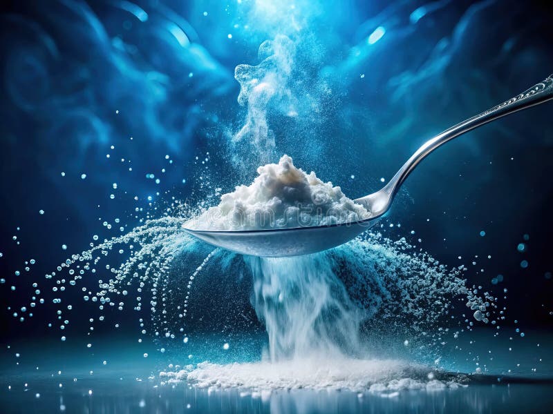 CloseUp View of Dissolving White Powder in Clear Water a Minimalist ...
