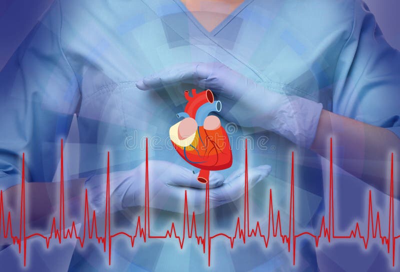 Illustration of a Cardiogram with Abstract Heartbeats ...