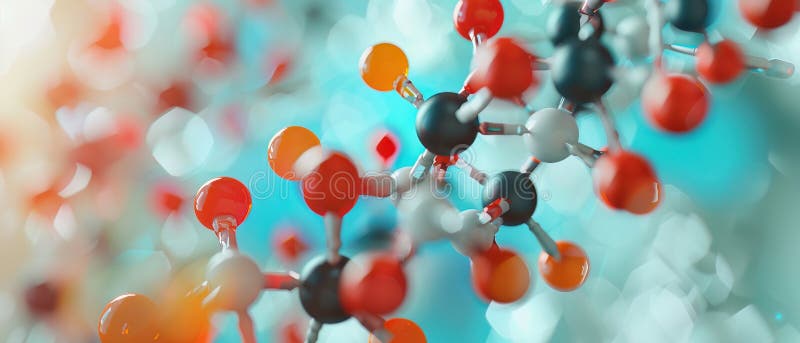 Closeup View of Drug Development Process Detailed Molecular Models ...