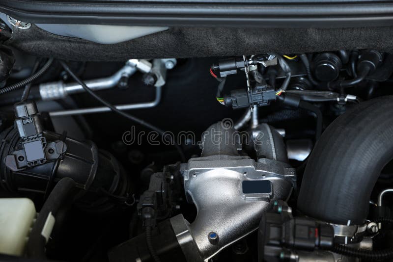 Closeup View of Engine Bay in Auto Stock Photo - Image of maintenance ...