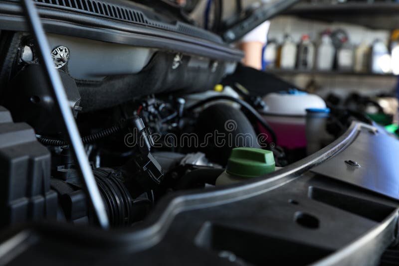 Closeup View of Engine Bay in Auto Stock Photo - Image of detail, gear ...
