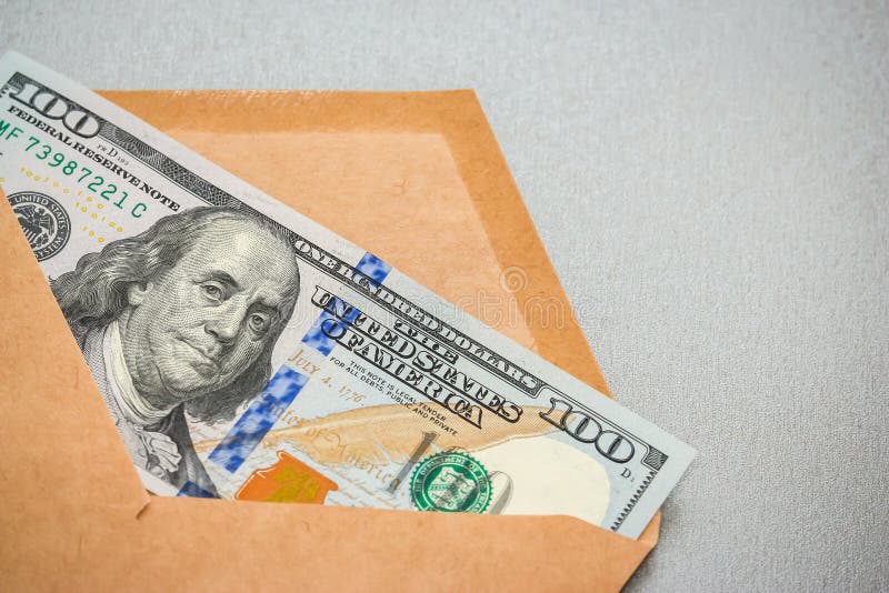 Envelope with One Hundred Dollar Banknote and Laptop Keyboard Stock ...