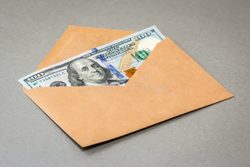 Envelope with One Hundred Dollar Banknote and Laptop Keyboard Stock ...