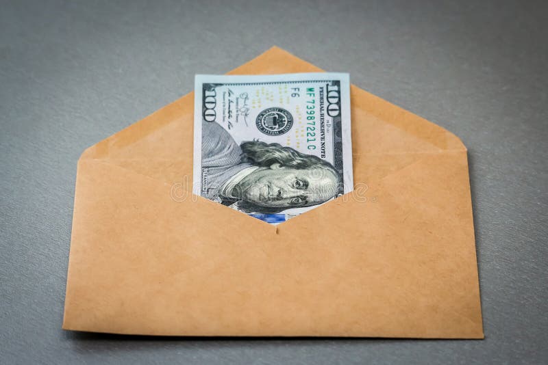 Envelope with One Hundred Dollar Banknote and Laptop Keyboard Stock ...