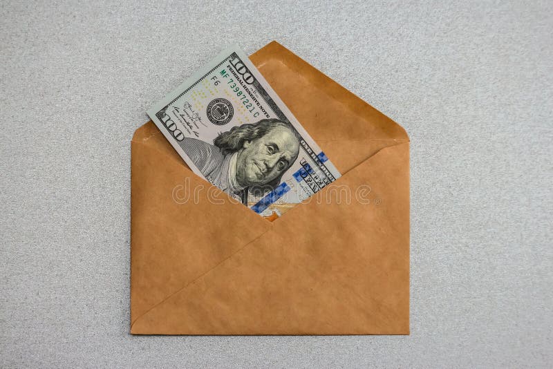 Envelope with One Hundred Dollar Banknote and Laptop Keyboard Stock ...