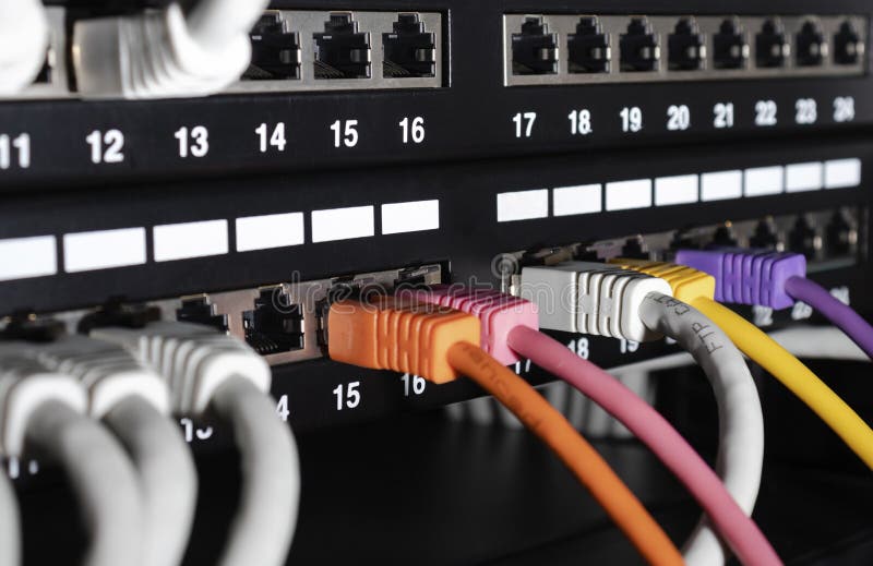 Network LAN patch panel stock photo. Image of panel, optic - 40259216