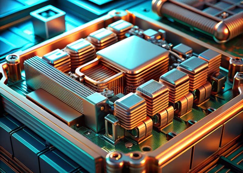 Closeup View of an EV Charging Inverter Module Detailed Exploration of ...