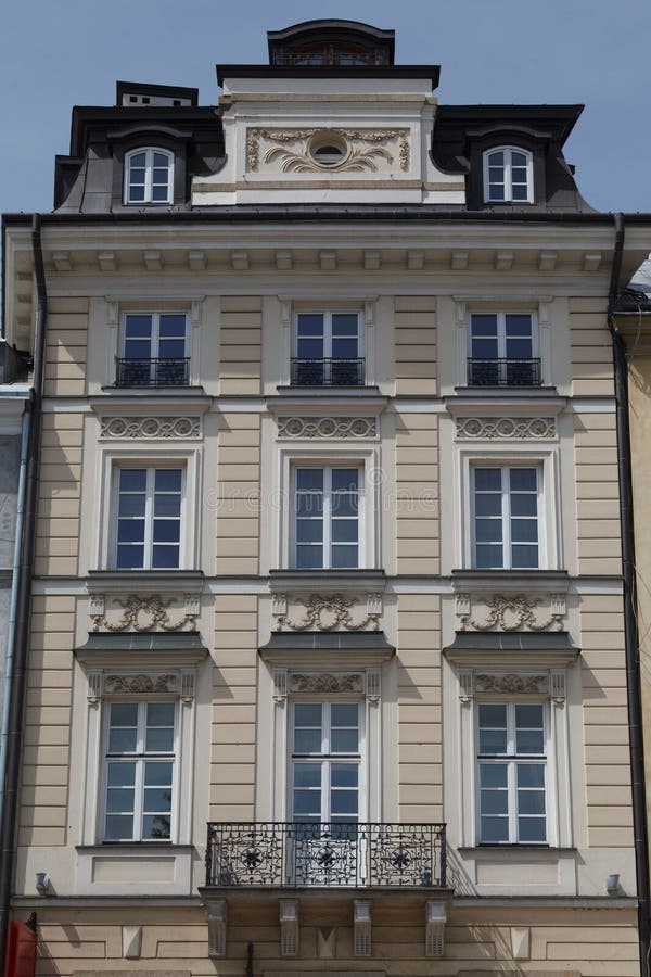 Closeup View of the Facade of an Adorned Historical Building in ...