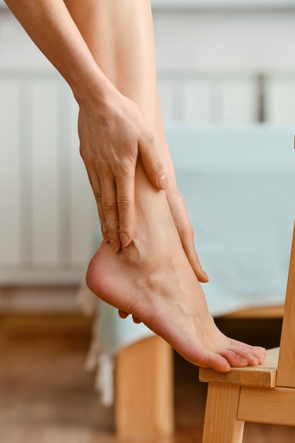 Closeup View of Hands Massaging Foot Stock Image - Image of foot, balm ...
