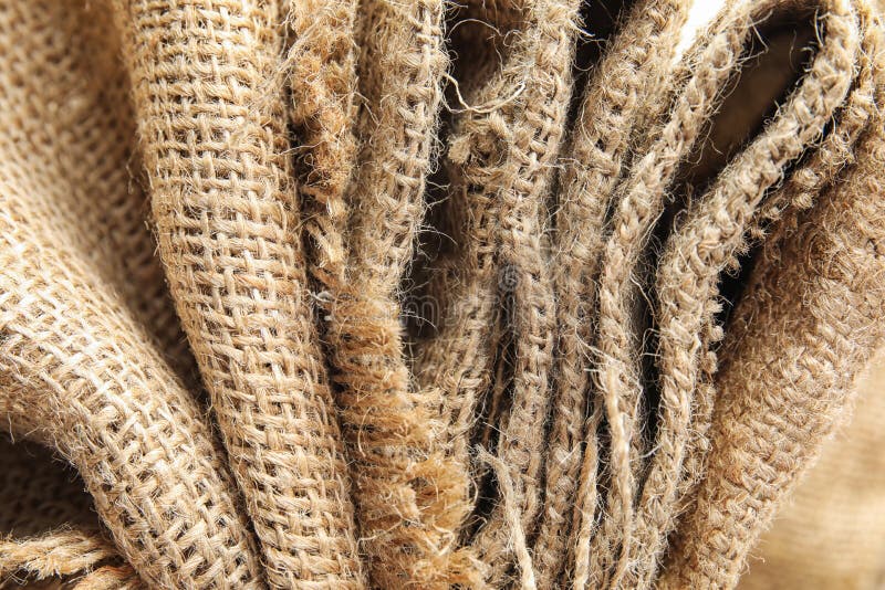 Closeup View of Folded Natural Hemp Cloth. Stock Photo - Image of plait ...