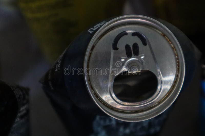 Close Up View of a Funny Empty Tin Can Looking Like a Face Stock Image ...