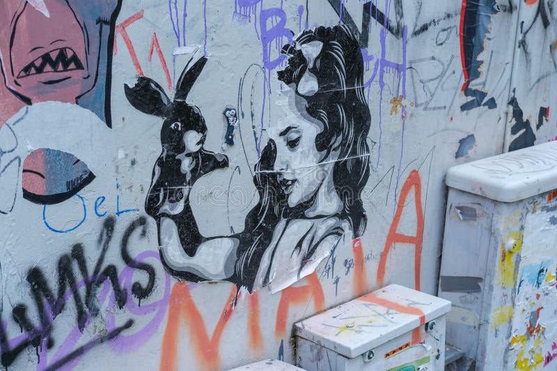 Closeup View of a Graffiti Art on a Street Wall Editorial Photography ...