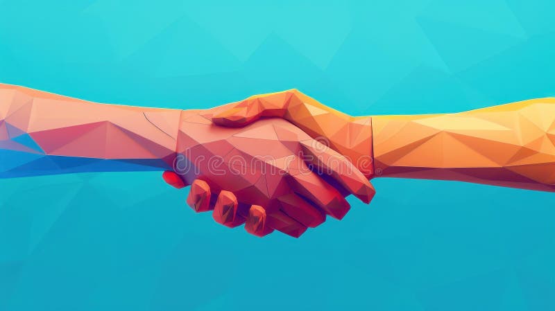 A Closeup View of a Handshake on a Modern Abstract Background ...