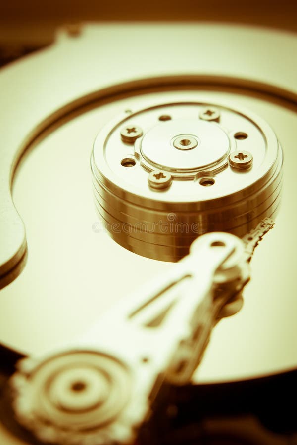 Closeup View of Hdd Cylinder Stock Photo - Image of close, macro: 52583880