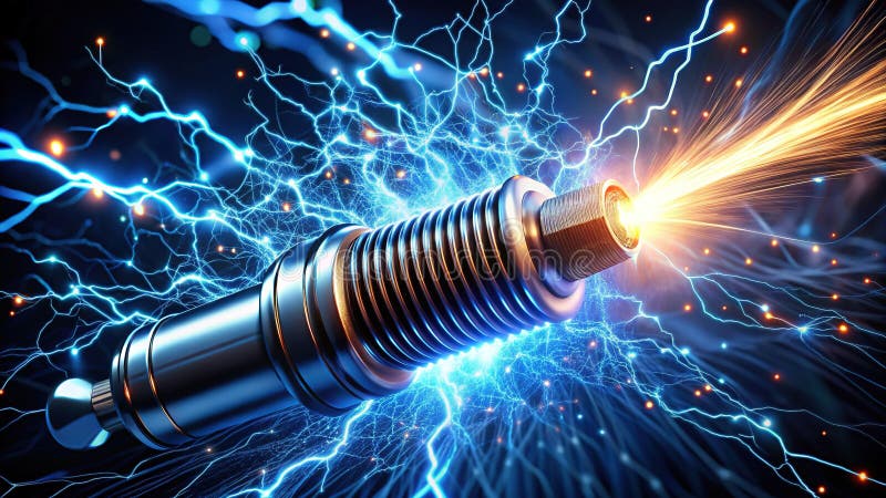 Closeup View of a HighVoltage Spark Plug Ignition System a Detailed ...