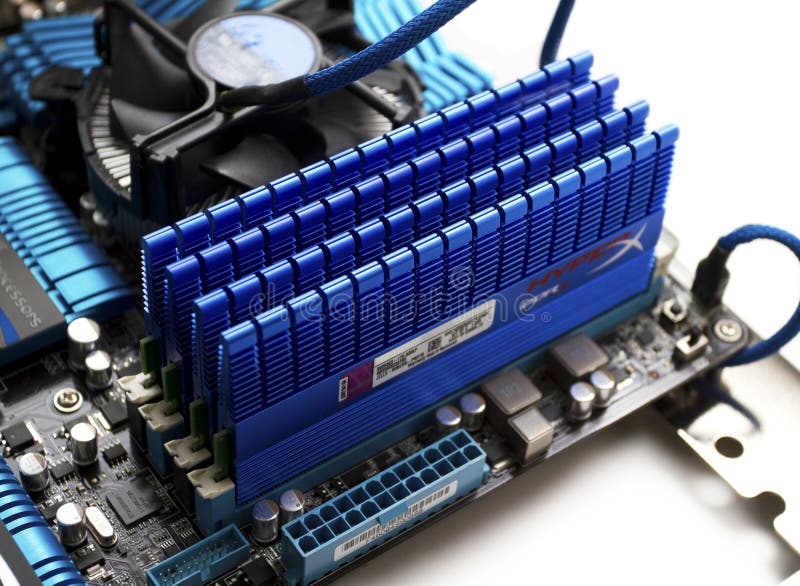 Closeup View of Inside Computer Circuit Board Parts. Computer Modding ...