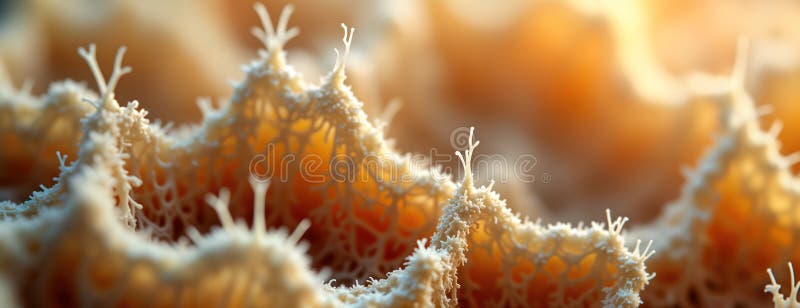 Closeup View of Intricate Mycelium Network. Fungal Threads Form Complex ...